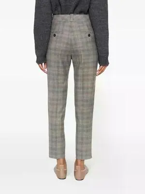 Peserico Plaid Virgin Wool Cropped Trousers