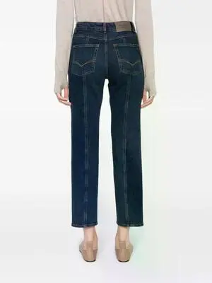 Peserico Straight-cut Jeans With Logo Appliqu