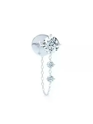 LOEV Diamond Chain-Link Stud Earring Silver