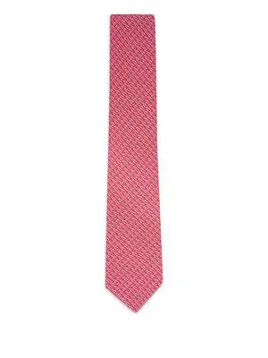 FERRAGAMO Patterned Silk Neck Tie - Red