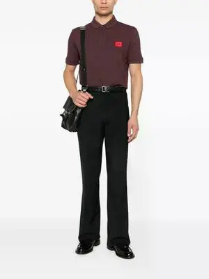 Hugo Logo-patch Polo Shirt - Brown