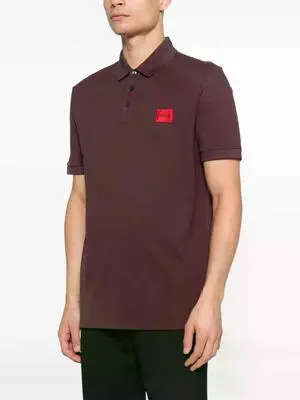 Hugo Logo-patch Polo Shirt - Brown
