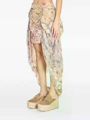 Zimmermann Floral Asymmetric Skirt