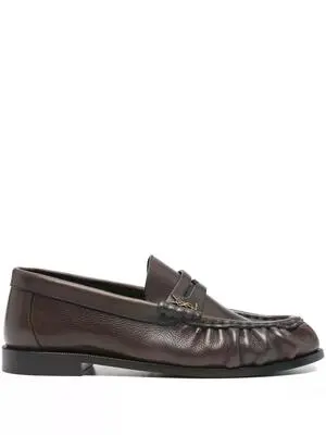 Saint Laurent Leather Loafers - Brown