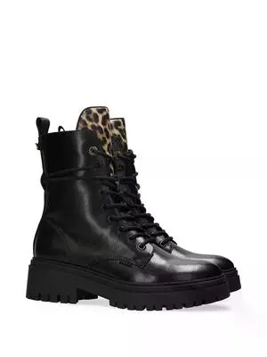 MEXX Leopard Panel Lace-up Boots