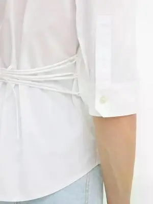 Miss Sixty Pointed Collar Three-quarter Sleeve Shirt With Tie Detail