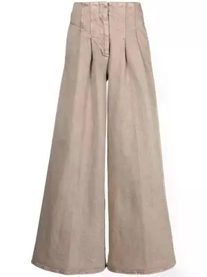 Peserico Wide-leg Pleated Jeans
