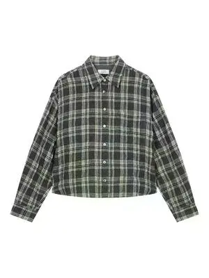 STUDIO TOMBOY Elasticated-hem Checkered Shirt - Grey