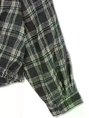 STUDIO TOMBOY Elasticated-hem Checkered Shirt - Grey