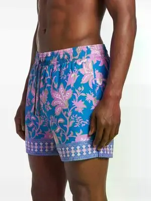 Etro Floral-print Trim Swim Shorts