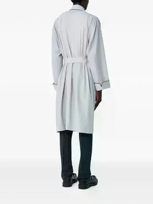 Prada Belted Accent-trim Single-breasted Coat