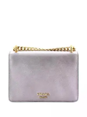 Prada Envelope Flap Chain Shoulder Bag Saffiano Leather Small Crossbody