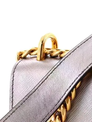 Prada Envelope Flap Chain Shoulder Bag Saffiano Leather Small Crossbody