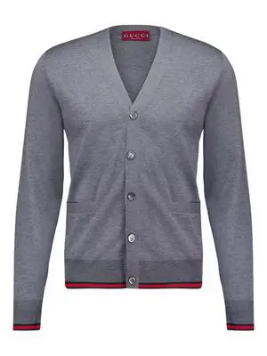 Gucci Web-detail Wool Cardigan