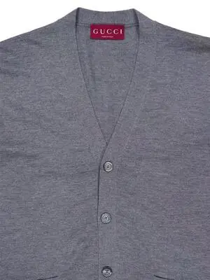 Gucci Web-detail Wool Cardigan
