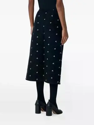 RIER Walker Embroidered Wrap Skirt