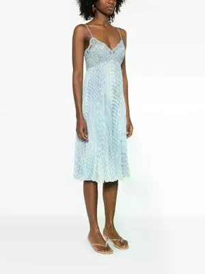 Ermanno Scervino Lace Pleated Midi Dress
