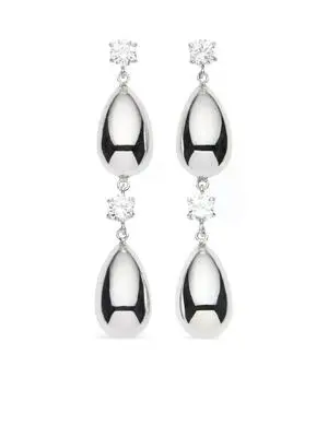 Magda Butrym Teardrop Embellished Stud Earrings - Silver