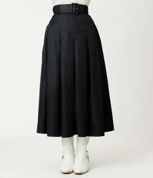 Unique Vintage Pleated Midi Skirt