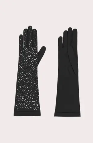 SEYMOURE Grace Glove With Handset Crystals - Black