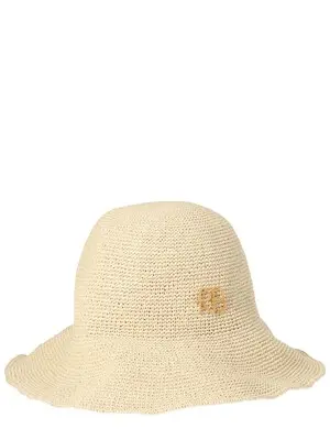 Ruslan Baginskiy Straw Hat With Embroidered Logo - Beige