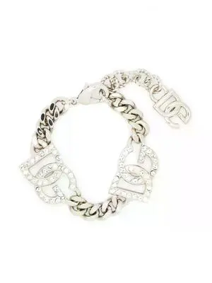 Dolce & Gabbana Crystal-embellished Chain Bracelet - Silver