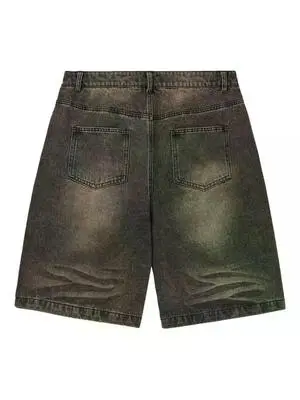 VALE FOREVER Embroidered Denim Shorts - Grey