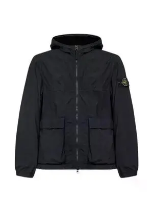 Stone Island 4100112 Nylon Smerigliato-tc Short Hooded Parka - Black