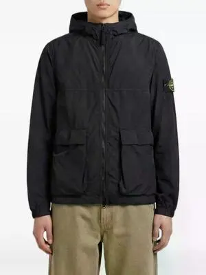 Stone Island 4100112 Nylon Smerigliato-tc Short Hooded Parka - Black