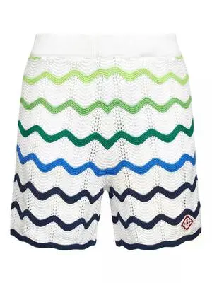 Casablanca Elasticated Scalloped Knit Shorts