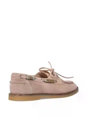 Pinko Suede Moccasins With Jewel Details - Pink