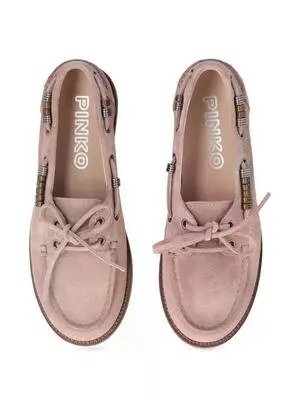 Pinko Suede Moccasins With Jewel Details - Pink