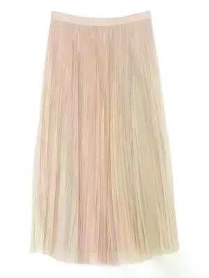 Fabiana Filippi Long Pleated Tulle Skirt - Neutrals