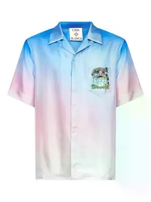 Casablanca Volcano-print Gradient Shirt - Blue
