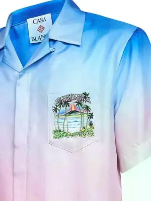 Casablanca Volcano-print Gradient Shirt - Blue