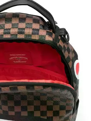 SPRAYGROUND Check-pattern Shark-print Backpack - Brown