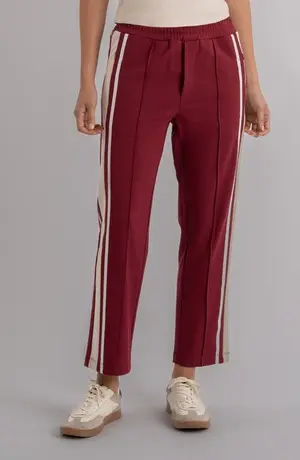 Kut From The Kloth Side Stripe Ankle Track Pants - Oxblood