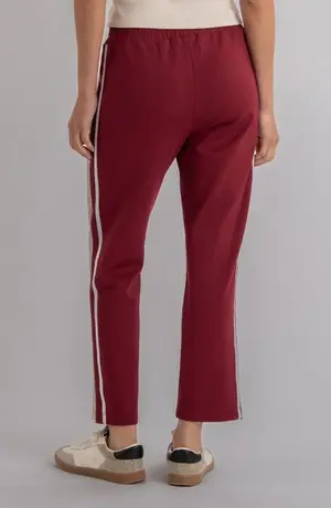 Kut From The Kloth Side Stripe Ankle Track Pants - Oxblood