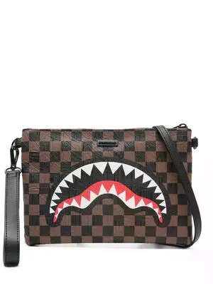 SPRAYGROUND Chessboard Shark Clutch - Brown