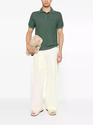 Etro Buttoned Pique Polo Shirt - Green
