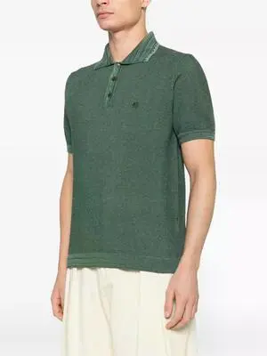 Etro Buttoned Pique Polo Shirt - Green