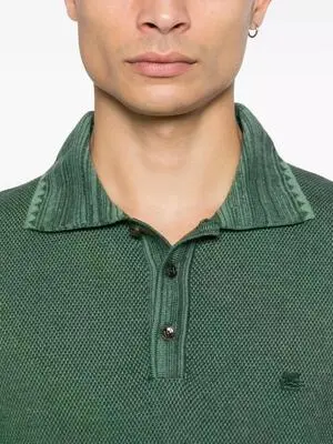 Etro Buttoned Pique Polo Shirt - Green