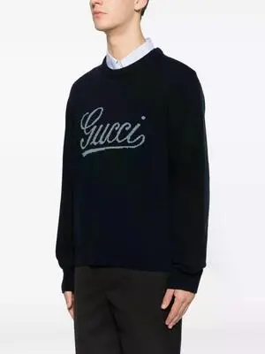 Gucci Logo Crew-neck Sweater - Blue