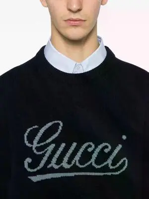 Gucci Logo Crew-neck Sweater - Blue