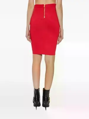 Balmain Button Mini Skirt - Red