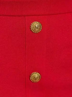 Balmain Button Mini Skirt - Red