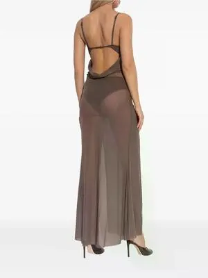 Bond Eye Mesh Slit Maxi Dress