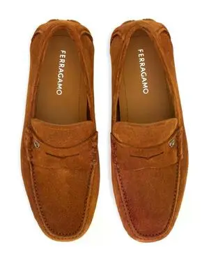 FERRAGAMO Gancini Loafers - Brown