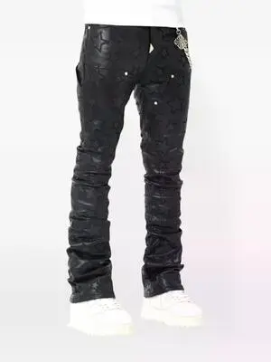 GUAPI Star-embossed Leather Trousers