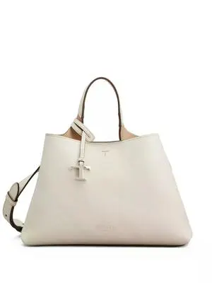 TOD'S Top Handle Tote Bag With Logo - Neutrals